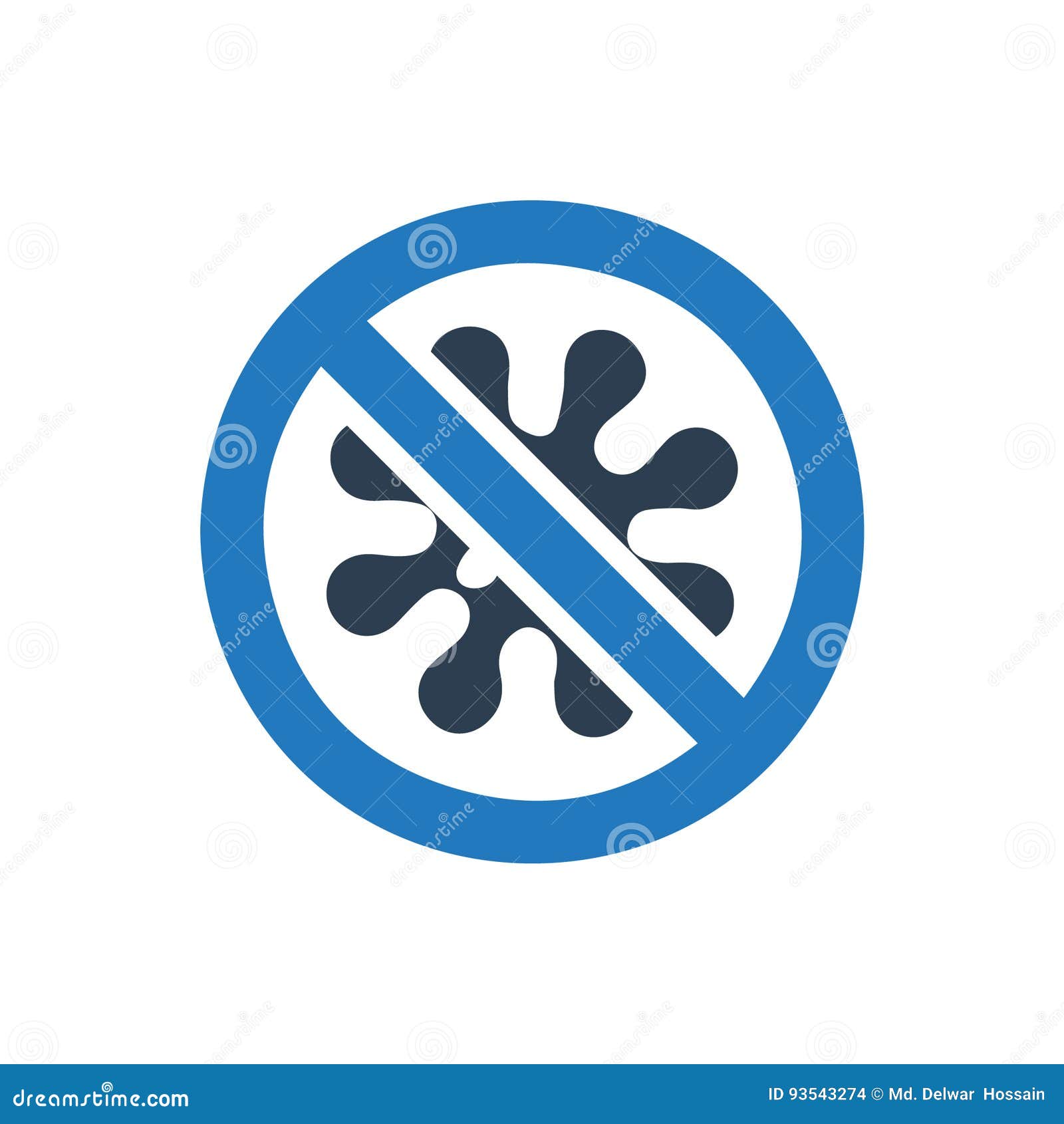 No Bacteria Icon stock vector. Illustration of warning - 93543274