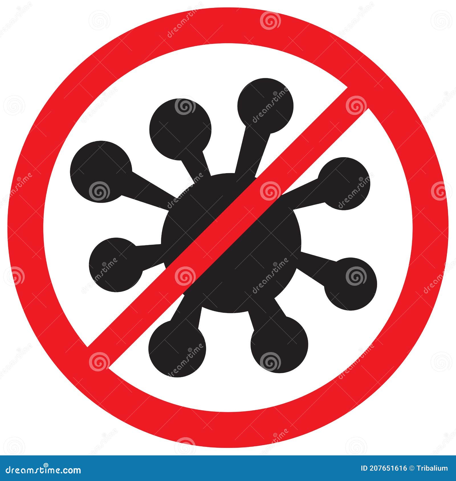 No bacteria sign stock vector. Illustration of biohazard - 207651616