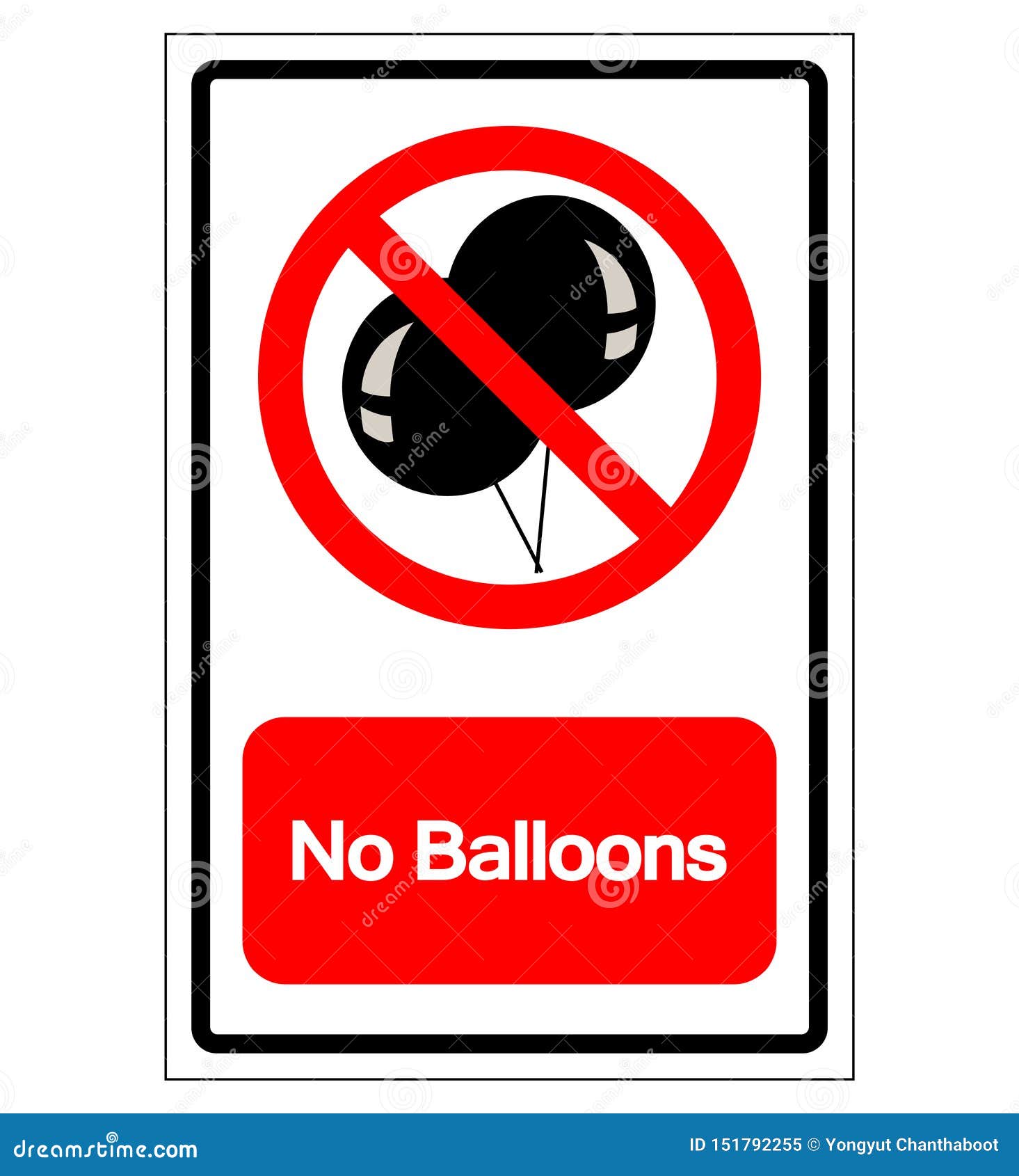No Balloons Symbol Sign, Vector Illustration, Isolate on White ...