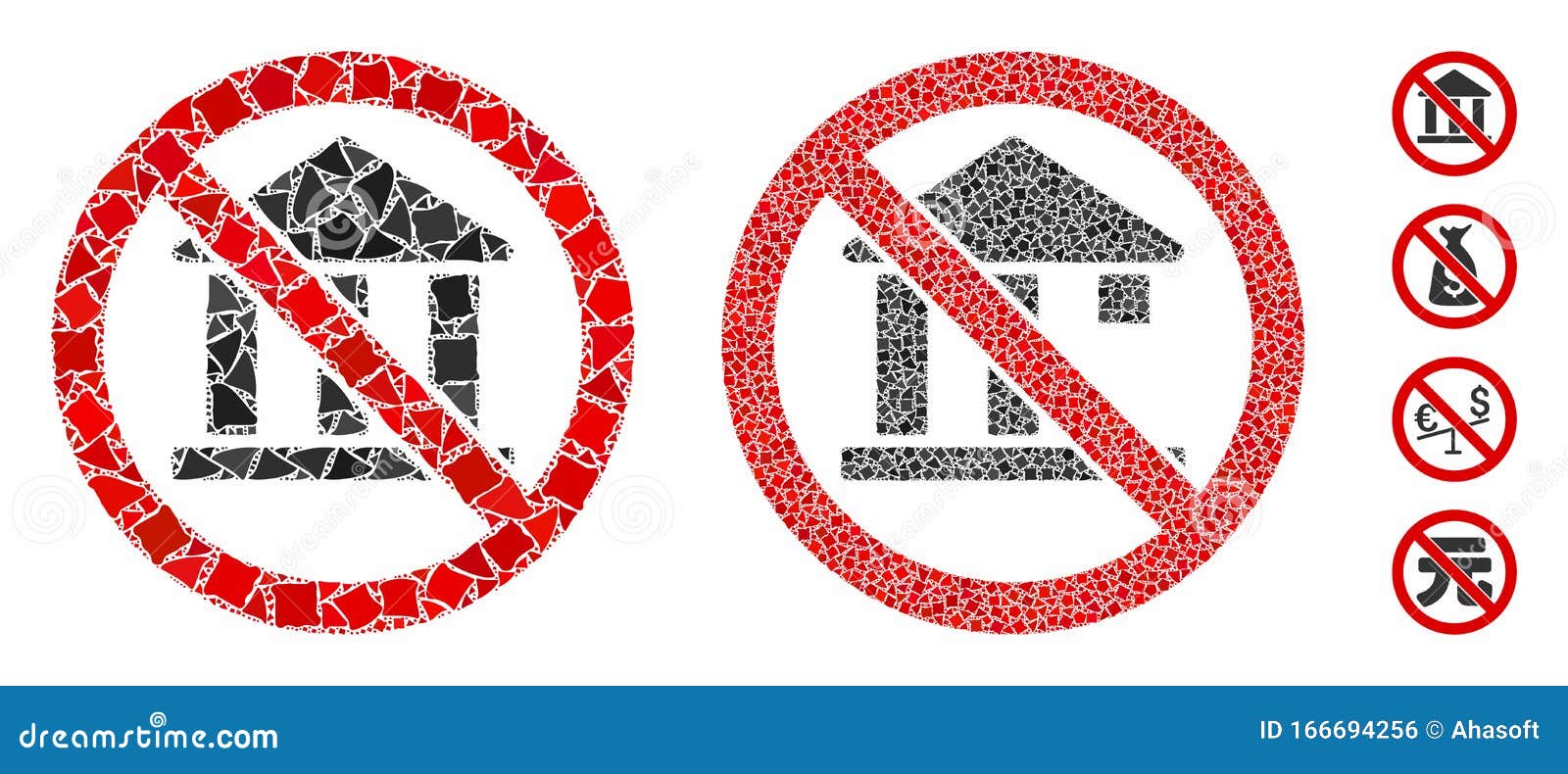 No Bank Building Mosaic Icon of Humpy Items Stock Vector - Illustration ...