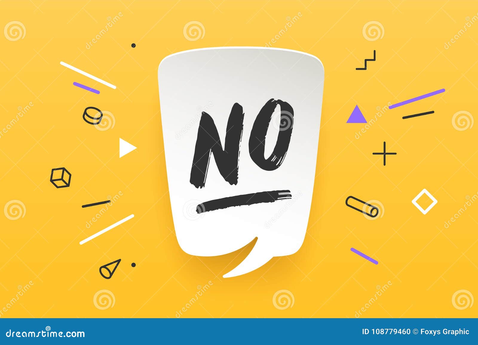 No. Banner, speech bubble stock vector. Illustration of emotion - 108779460