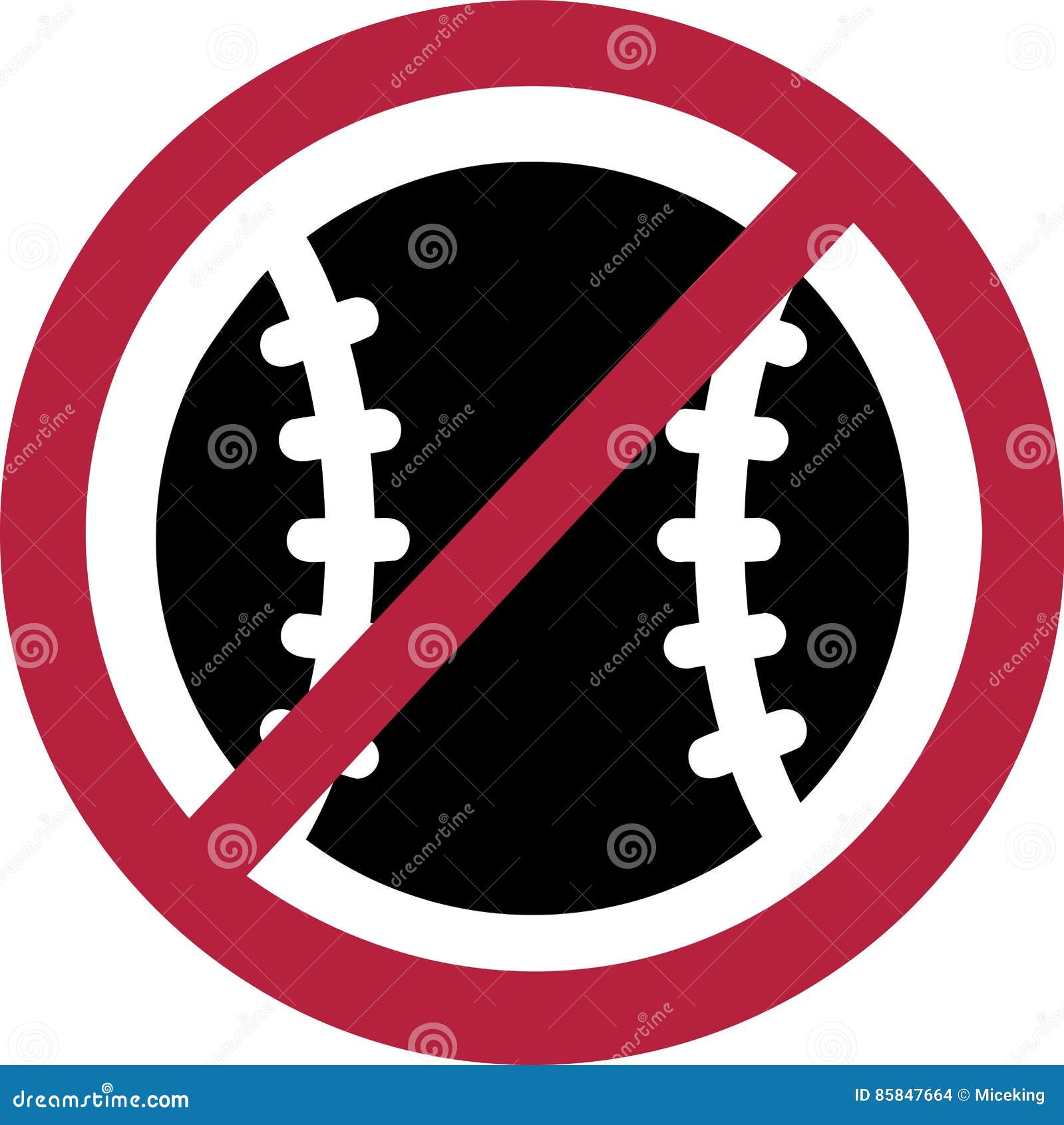 NO Baseball Ban stock vector. Illustration of ball, base - 85847664