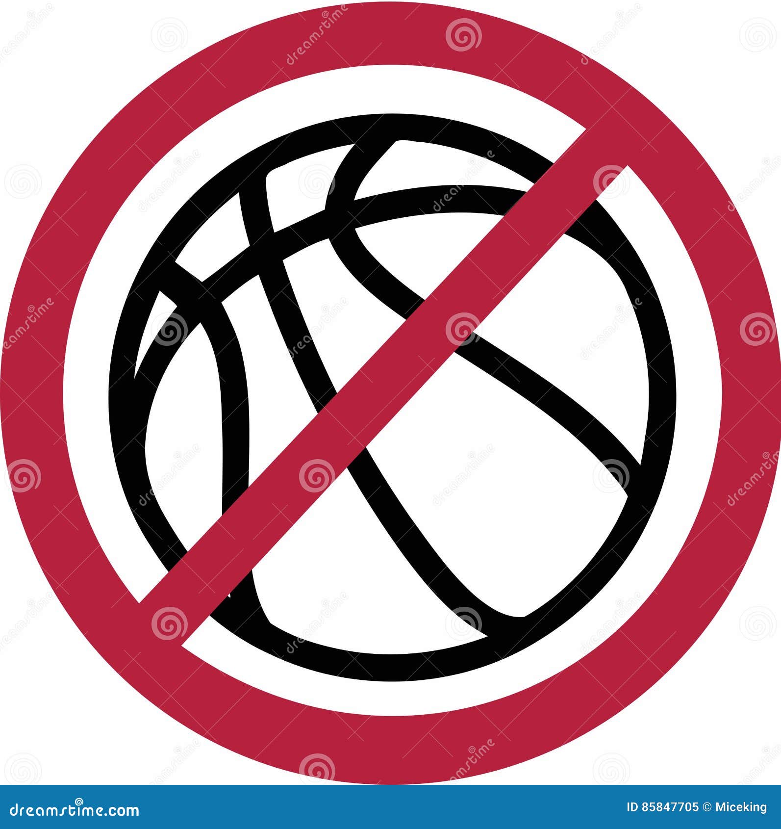 No Basketball Ban stock vector. Illustration of symbol - 85847705