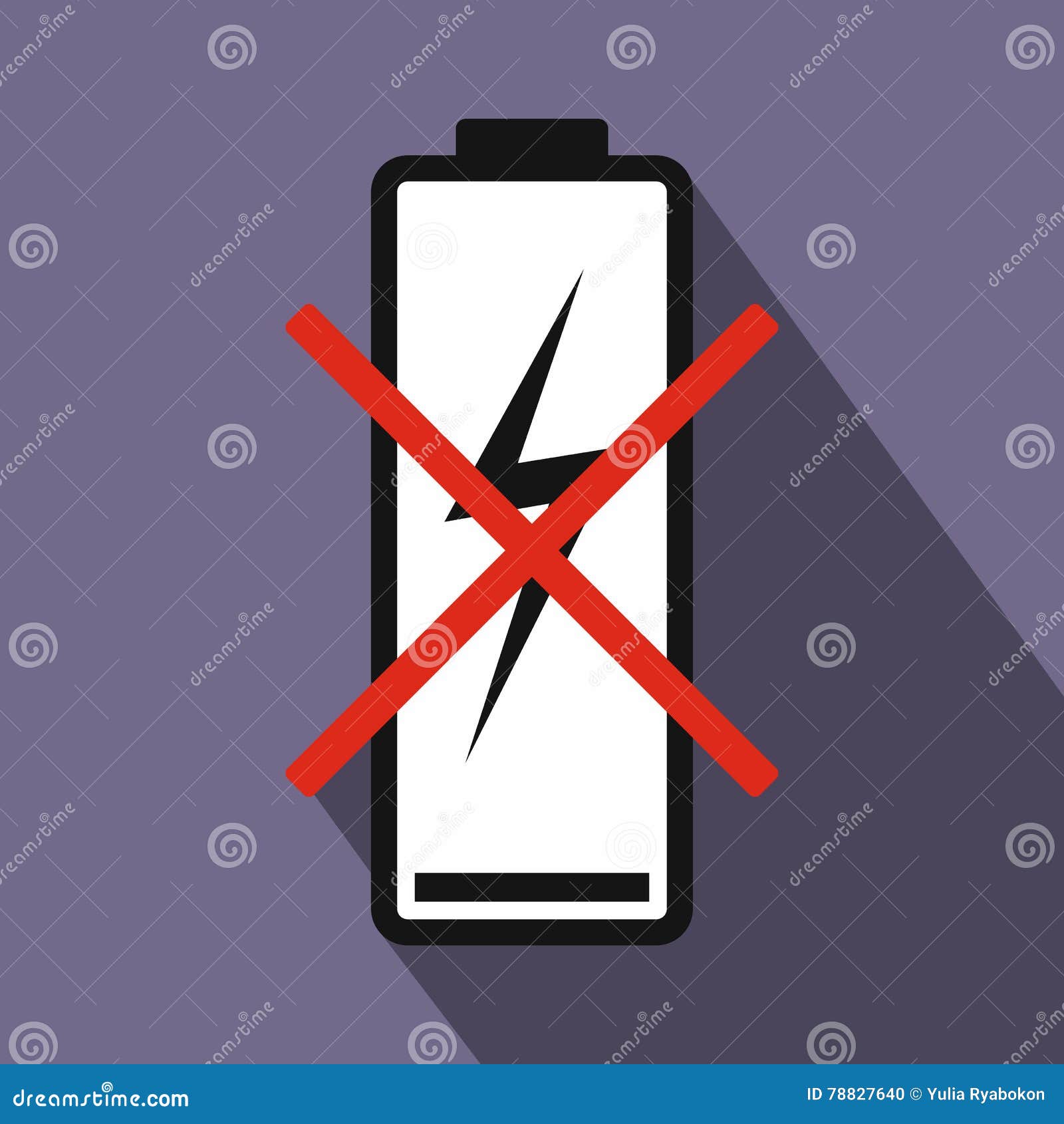 Forbidden Charging Icon. Bright Warning, Restriction Sign On A White ...