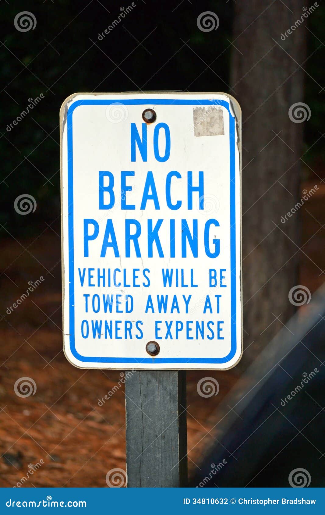 No Beach Parking sign stock photo. Image of sign, expense - 34810632