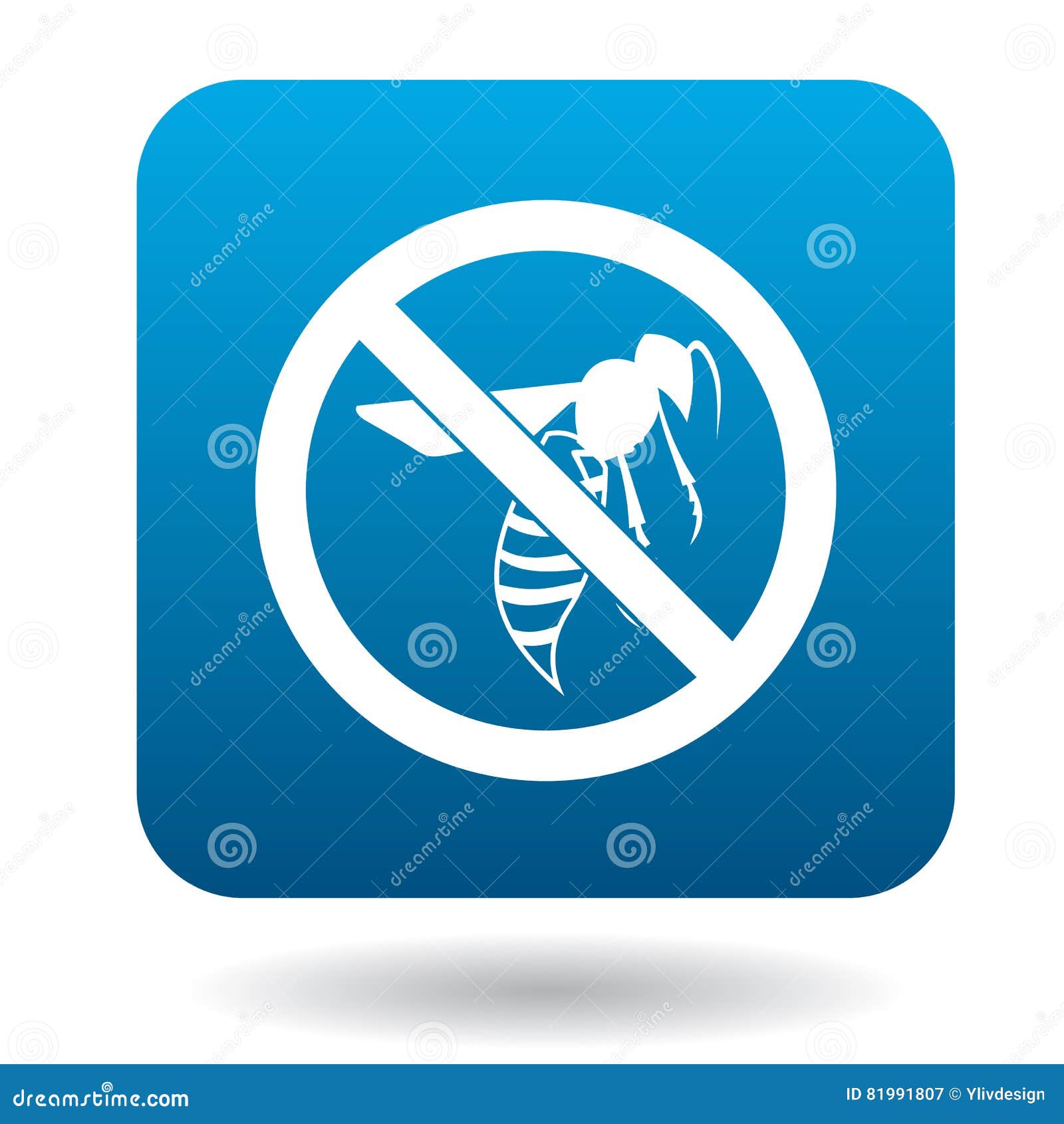 No Bee Sign Icon, Simple Style Stock Vector - Illustration of danger ...