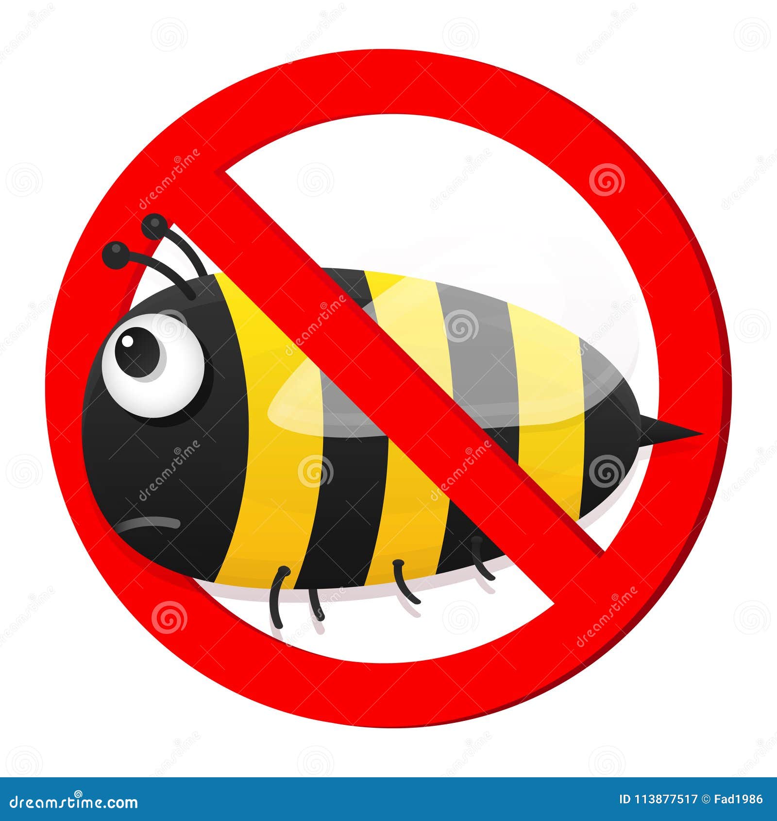 No bee sign stock vector. Illustration of anthropomorphic - 113877517
