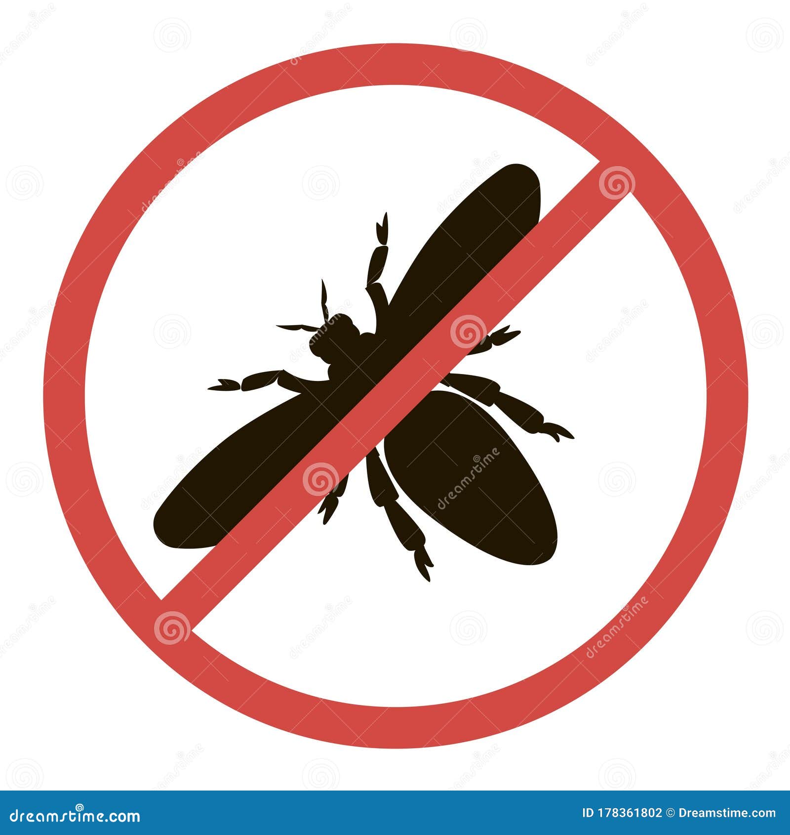 No Bee, Wasp Sign on White Background. Vector Illustration in Trendy ...