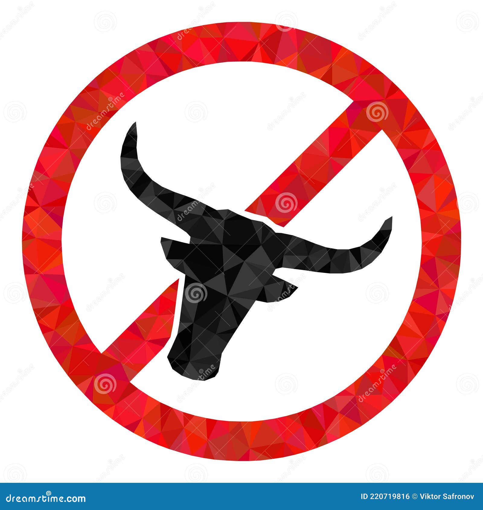 No Beef Meat Lowpoly Icon stock vector. Illustration of error - 220719816