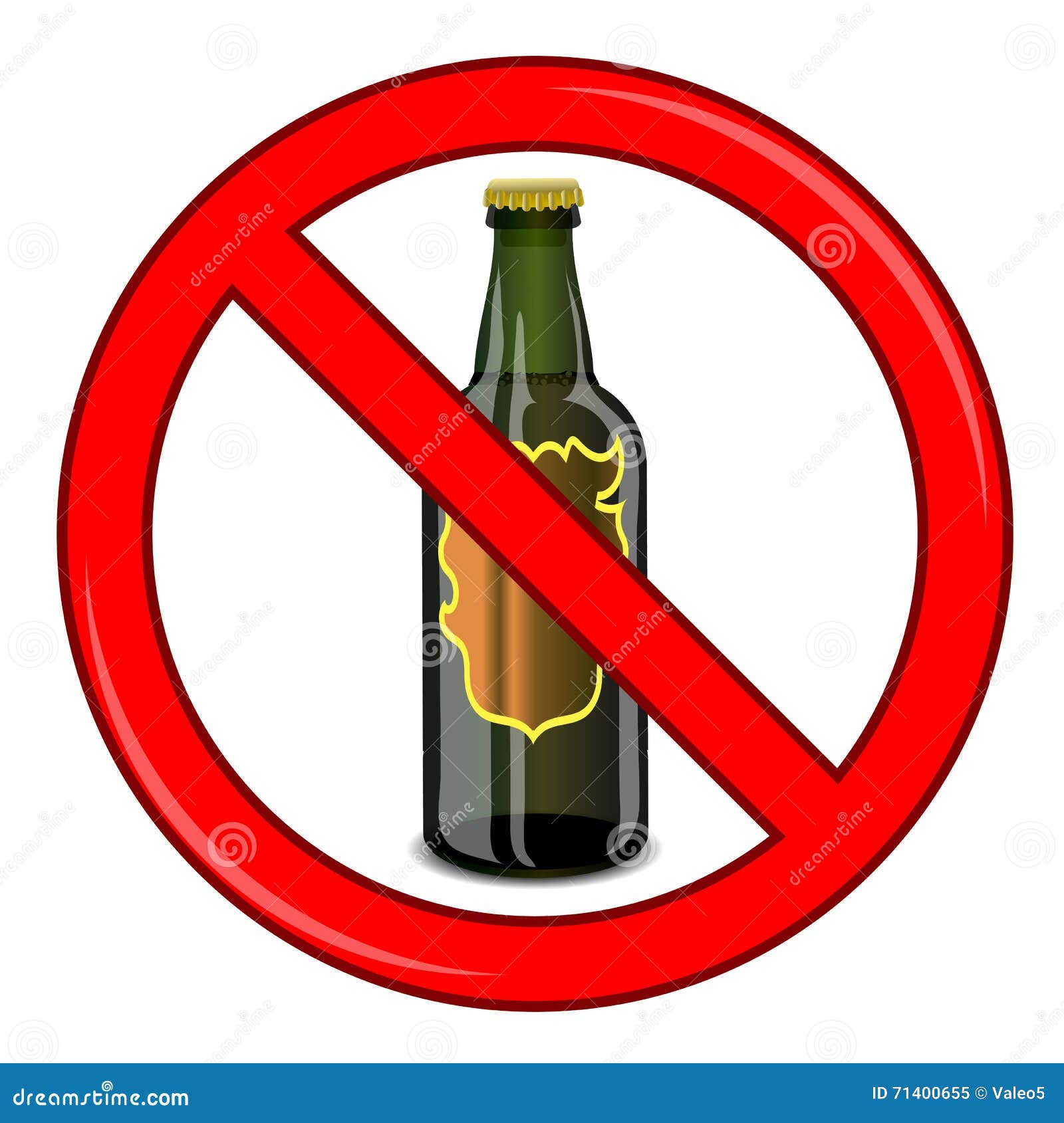 No Beer Sign stock vector. Illustration of alcoholic - 71400655