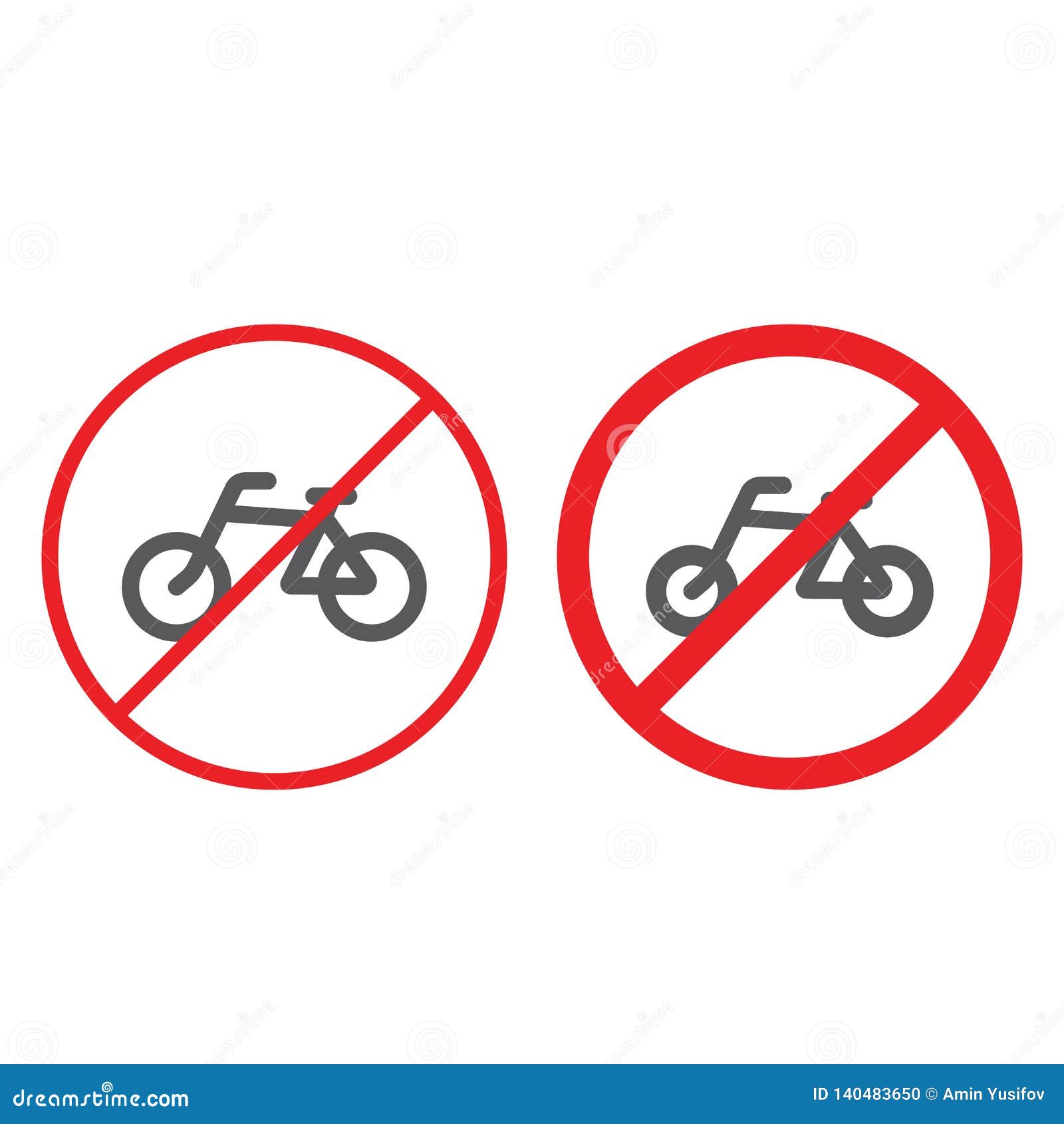 No Bicycle Line and Glyph Icon, Prohibited and Regulation, No Cycle ...
