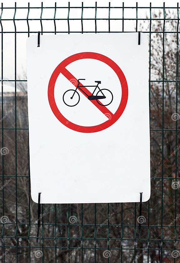 No Bicycle Riding Allowed Sign Stock Image - Image of forbid, road ...