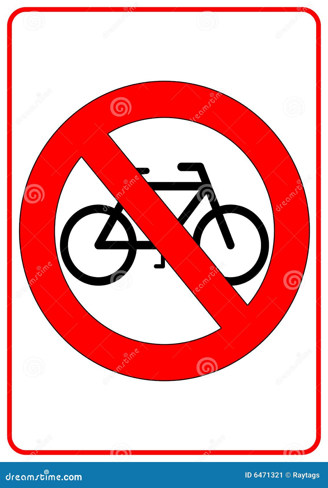 No Bicycle Sign Royalty-Free Illustration | CartoonDealer.com #6471321