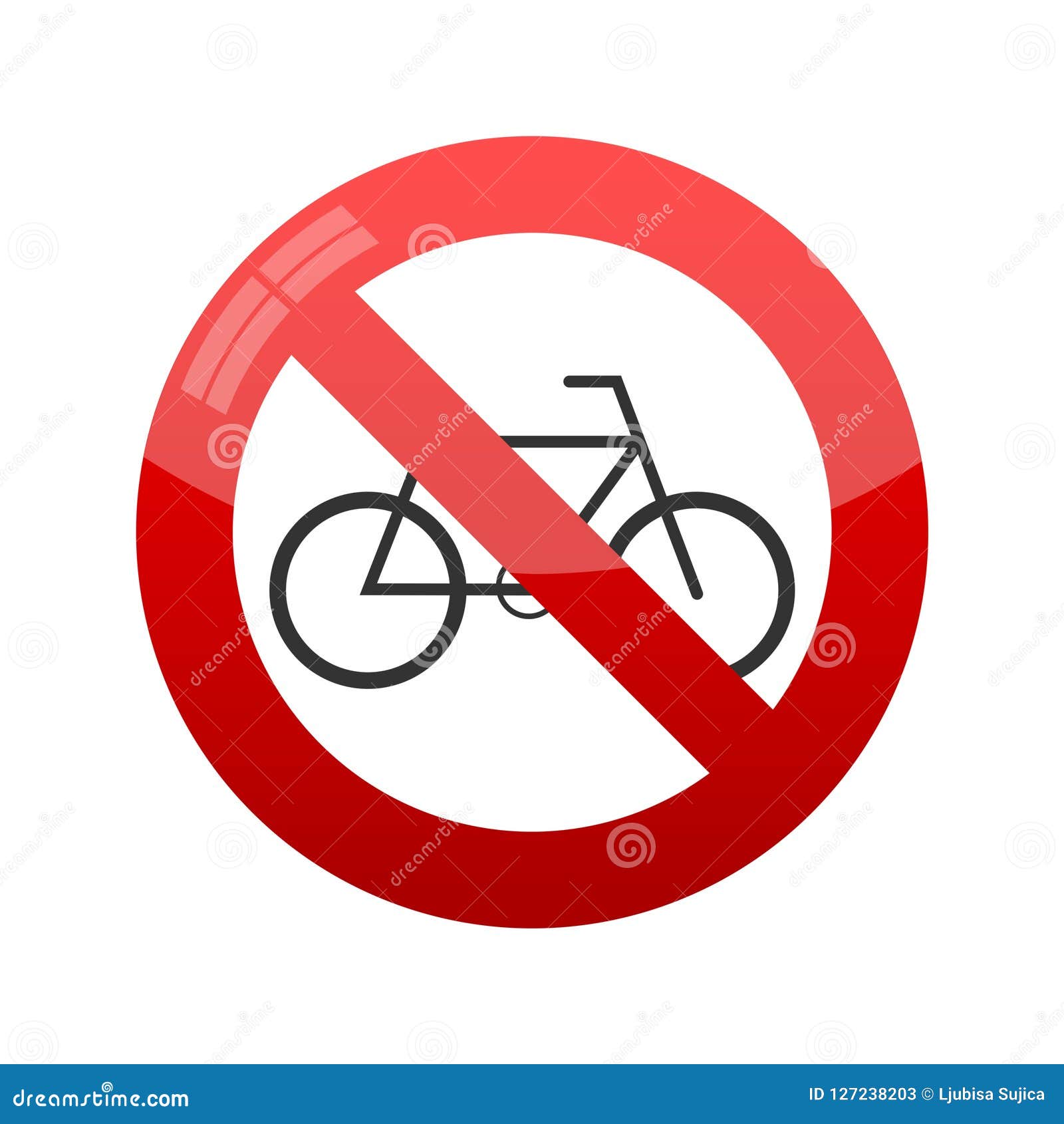 No Bicycle Sign, Vector Illustration Stock Vector - Illustration of ...