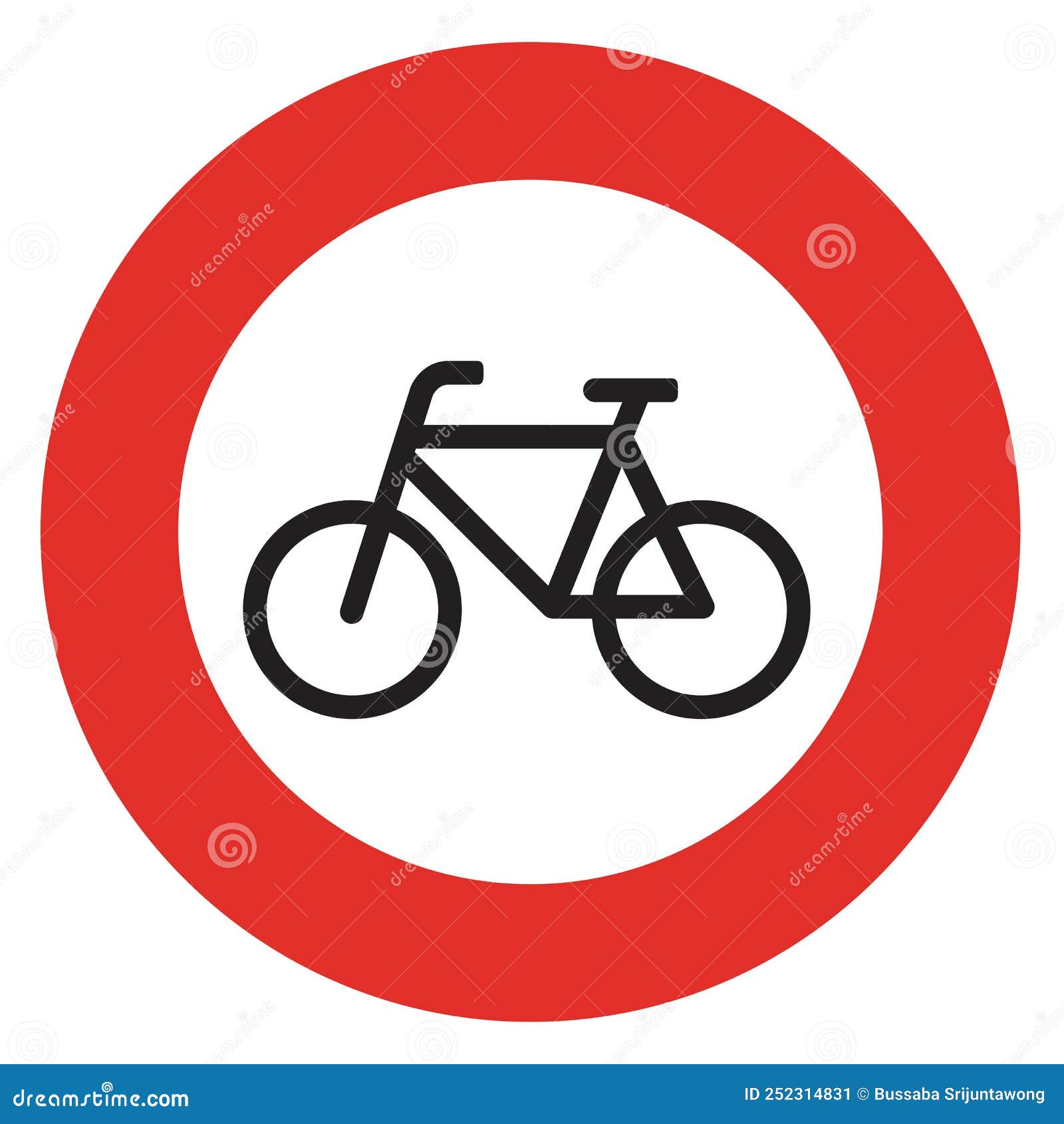 No Bicycle Sign No Bikes Symbol For Public Places Warning Vector ...