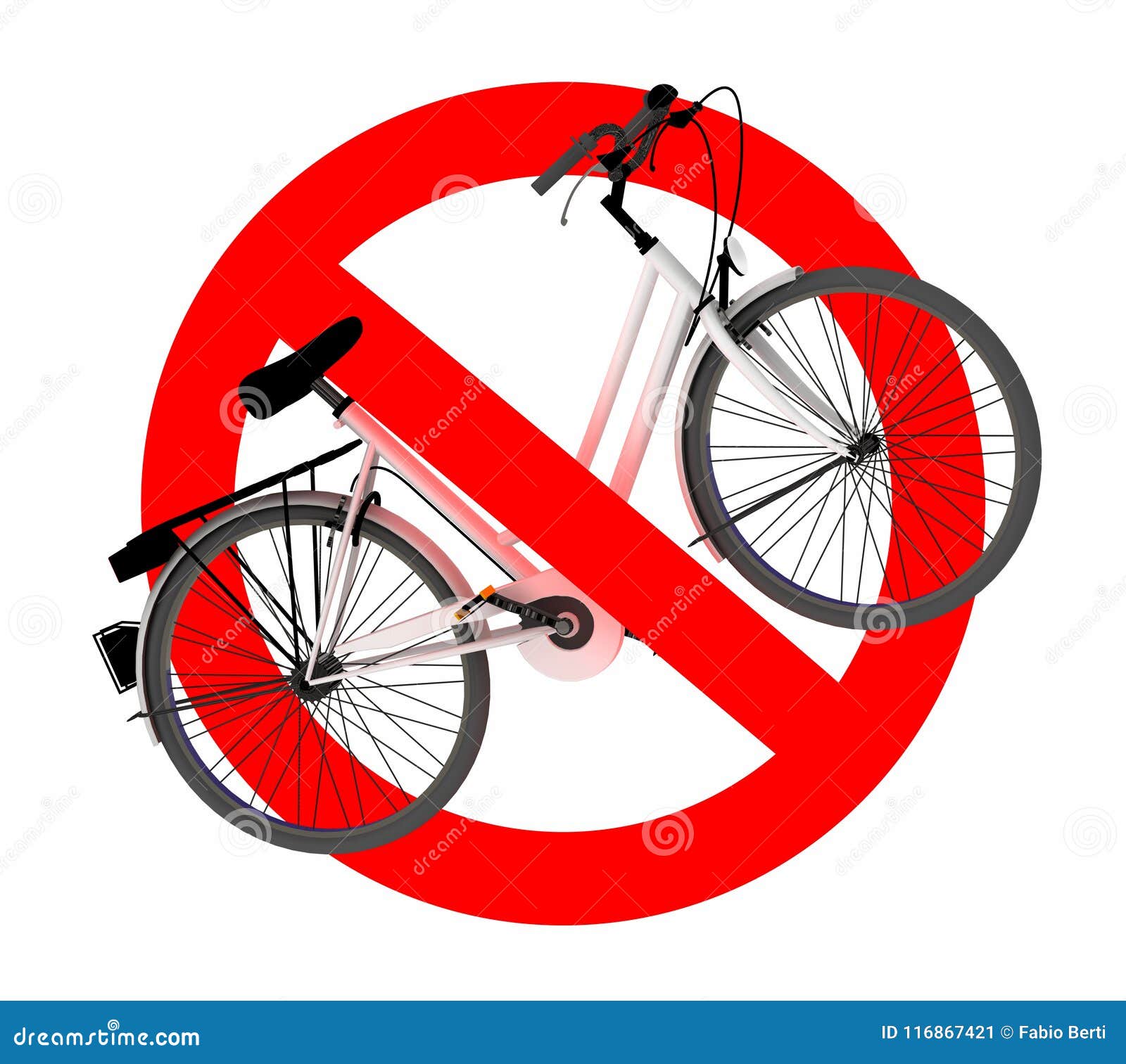 No bicycle traffic sign stock illustration. Illustration of caution ...