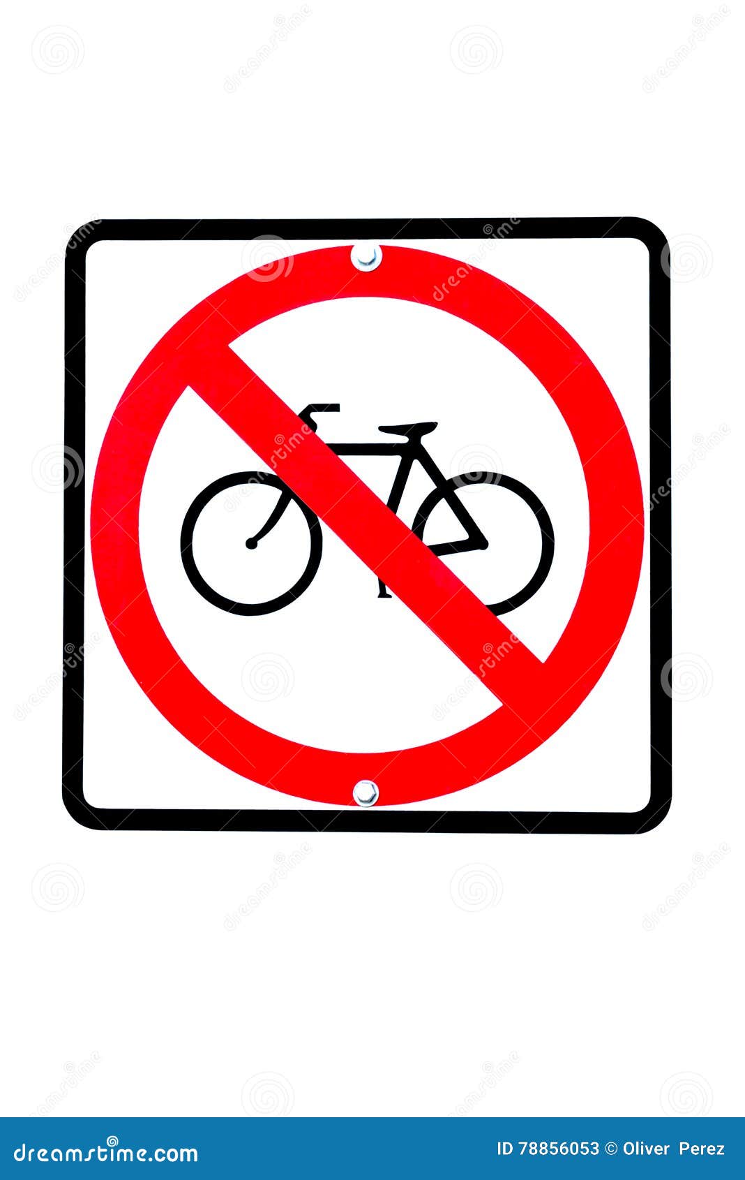 No Bicycles Warning Sign. No Bikes Symbol On White Background. No ...