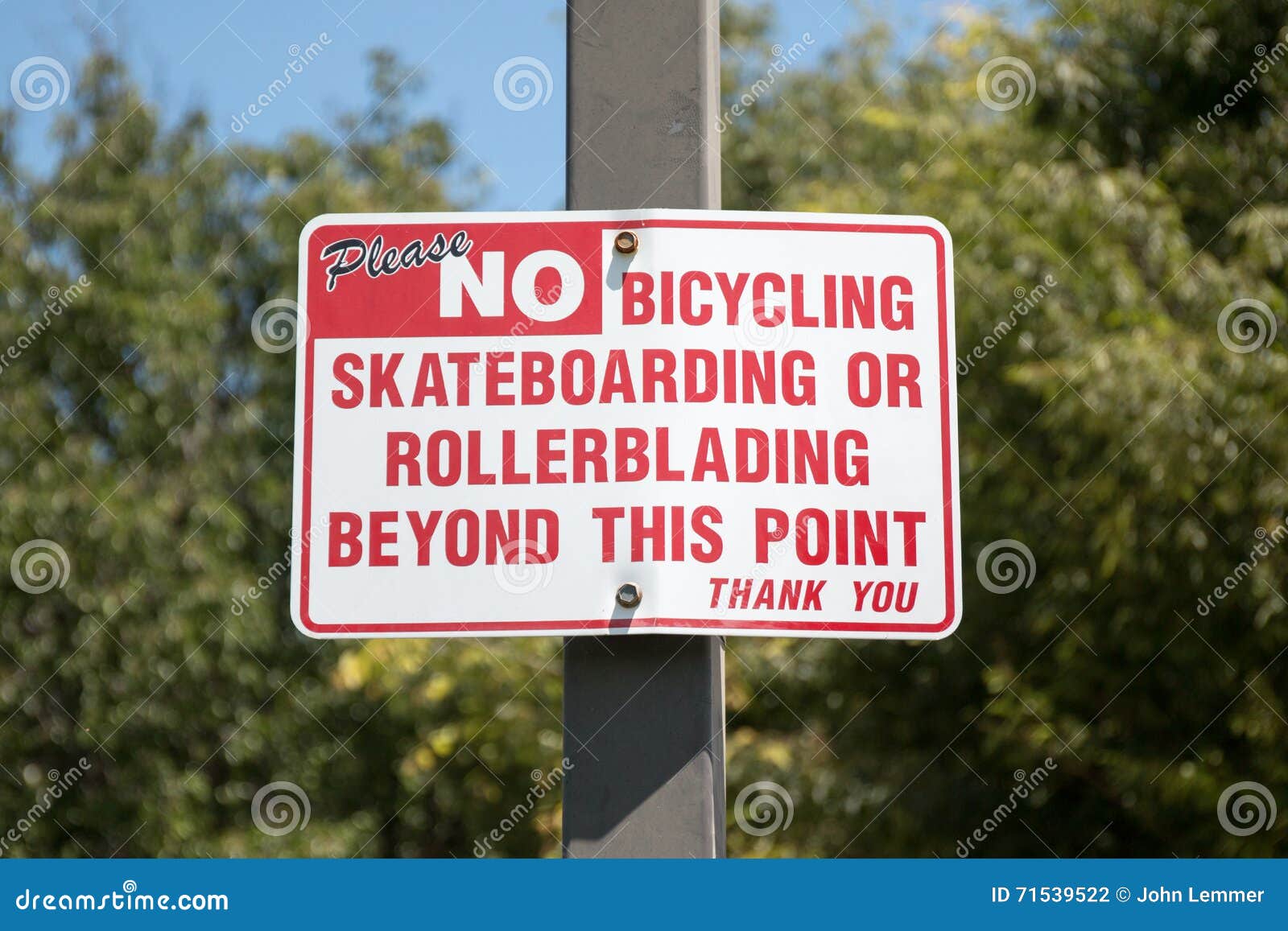 No Skateboarding And Rollerblading Sign In A Strip Mall Area Royalty ...