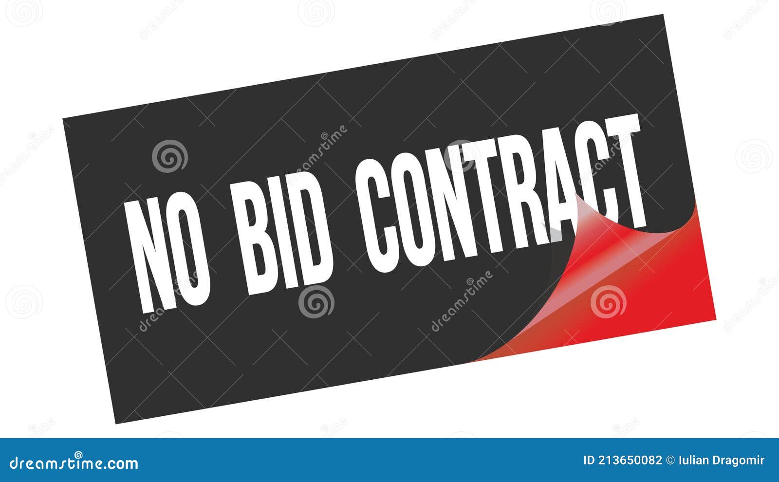 NO BID CONTRACT Text on Black Red Sticker Stamp Stock Illustration ...