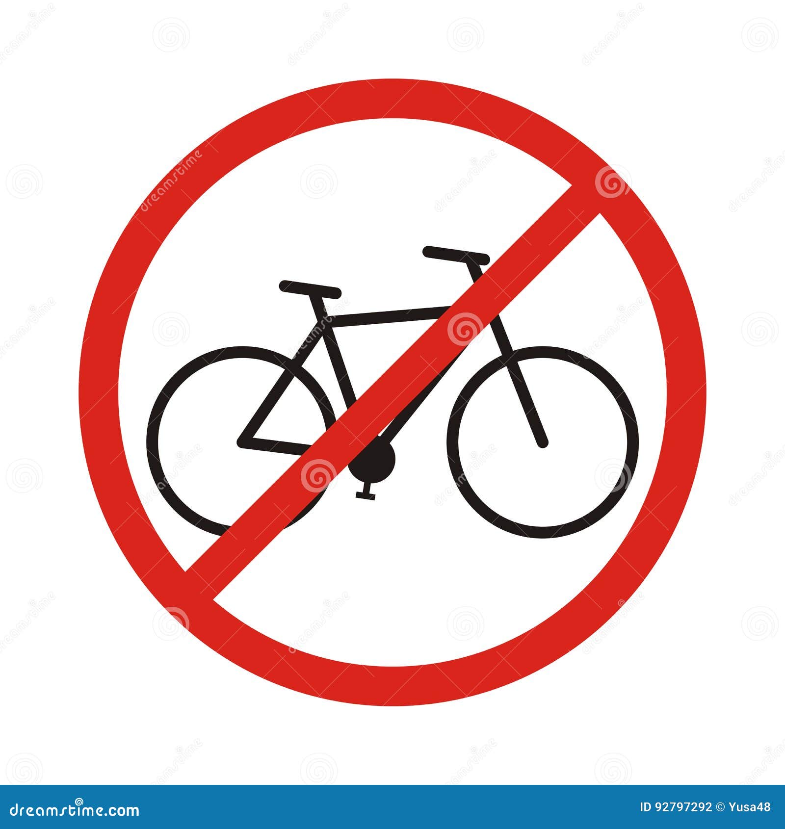 No Bike Allowed Sign in White Background Stock Illustration ...