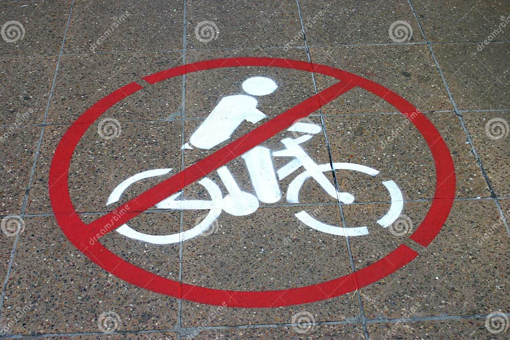 No Bike Riding stock photo. Image of prohibited, sign, white - 132344