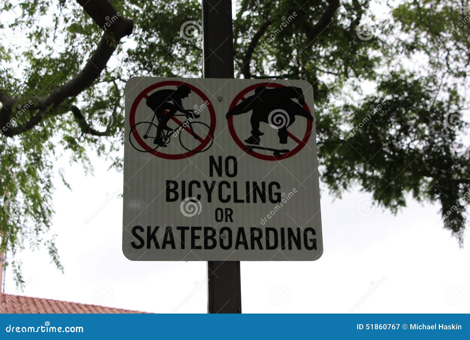 No Biking or Skateboarding Sign Stock Image - Image of forbidden ...