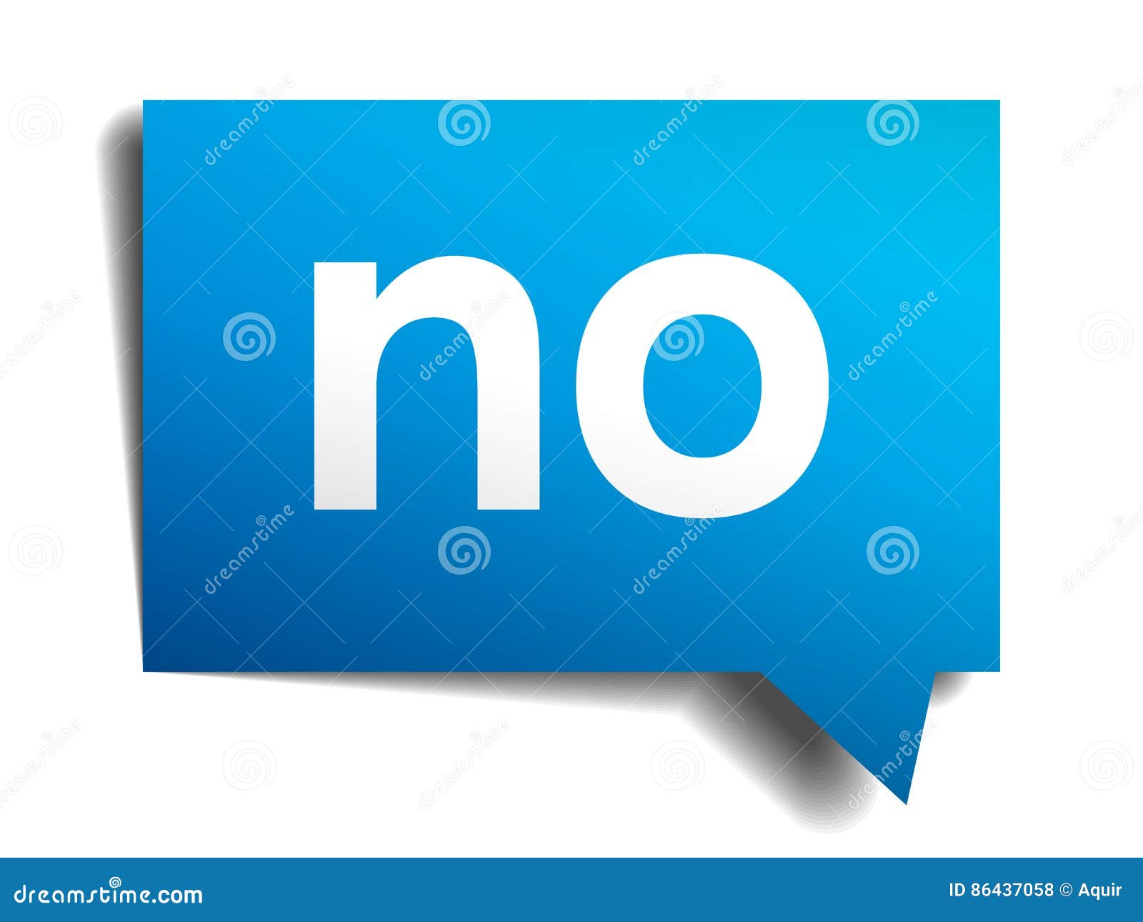 No Blue Paper Speech Bubble Isolated on White Stock Vector ...