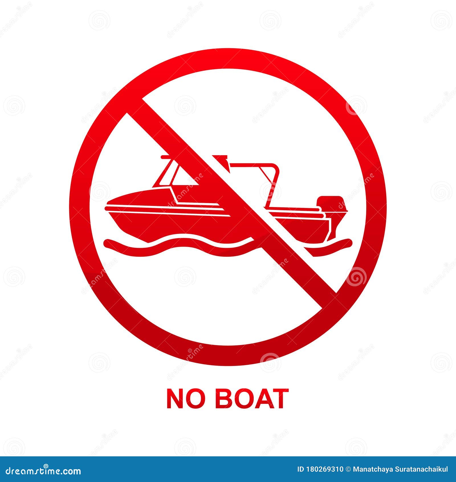 No Boat Sign Isolated on White Background Stock Vector - Illustration ...