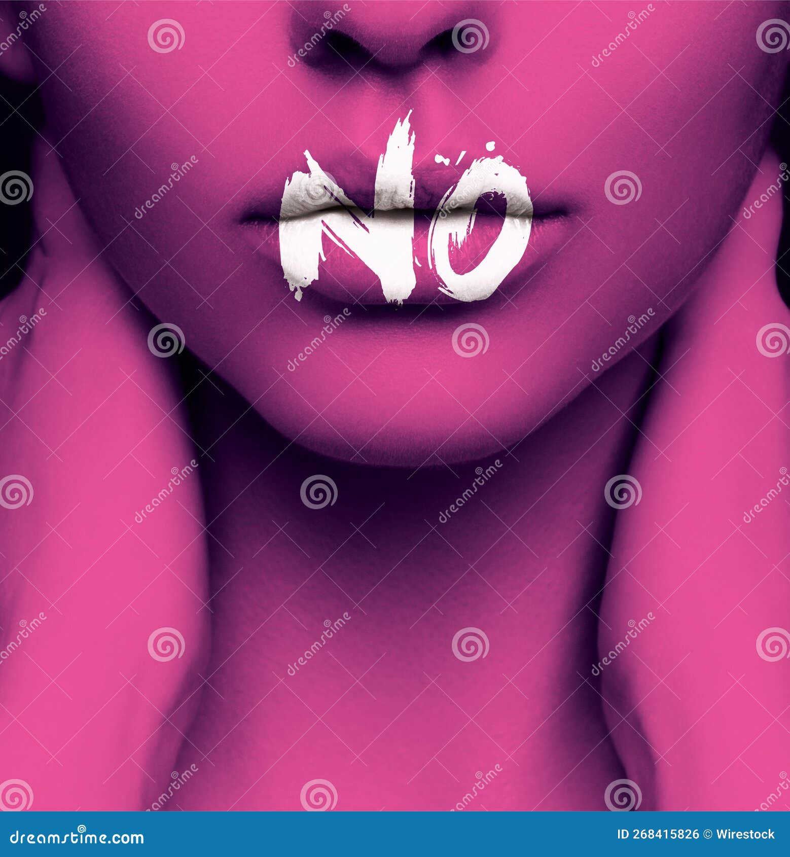 No! Bodypaint Artwork of a Woman Speaking Her Mind Stock Photo - Image ...