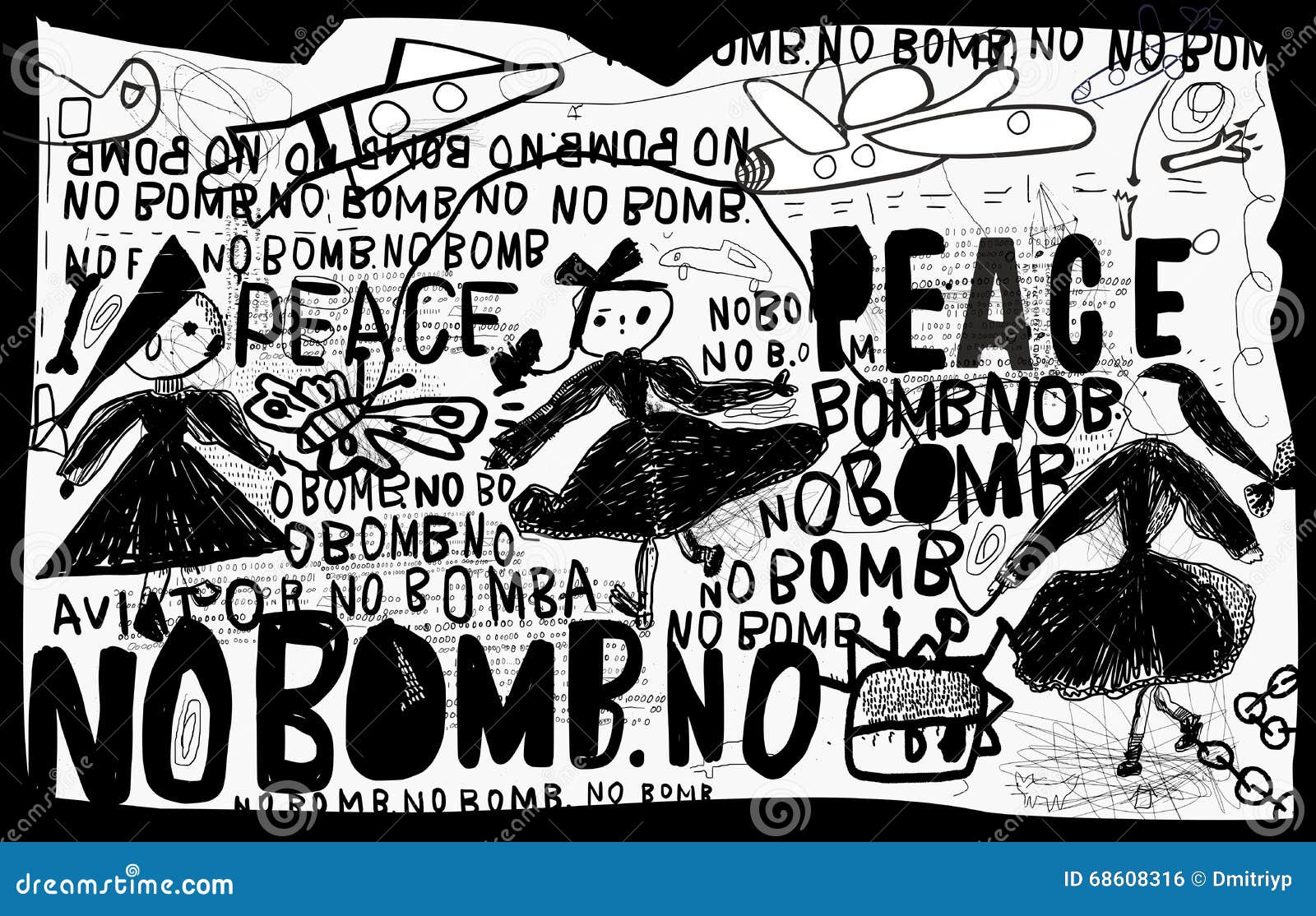 No bomb stock vector. Illustration of people, freedom - 68608316