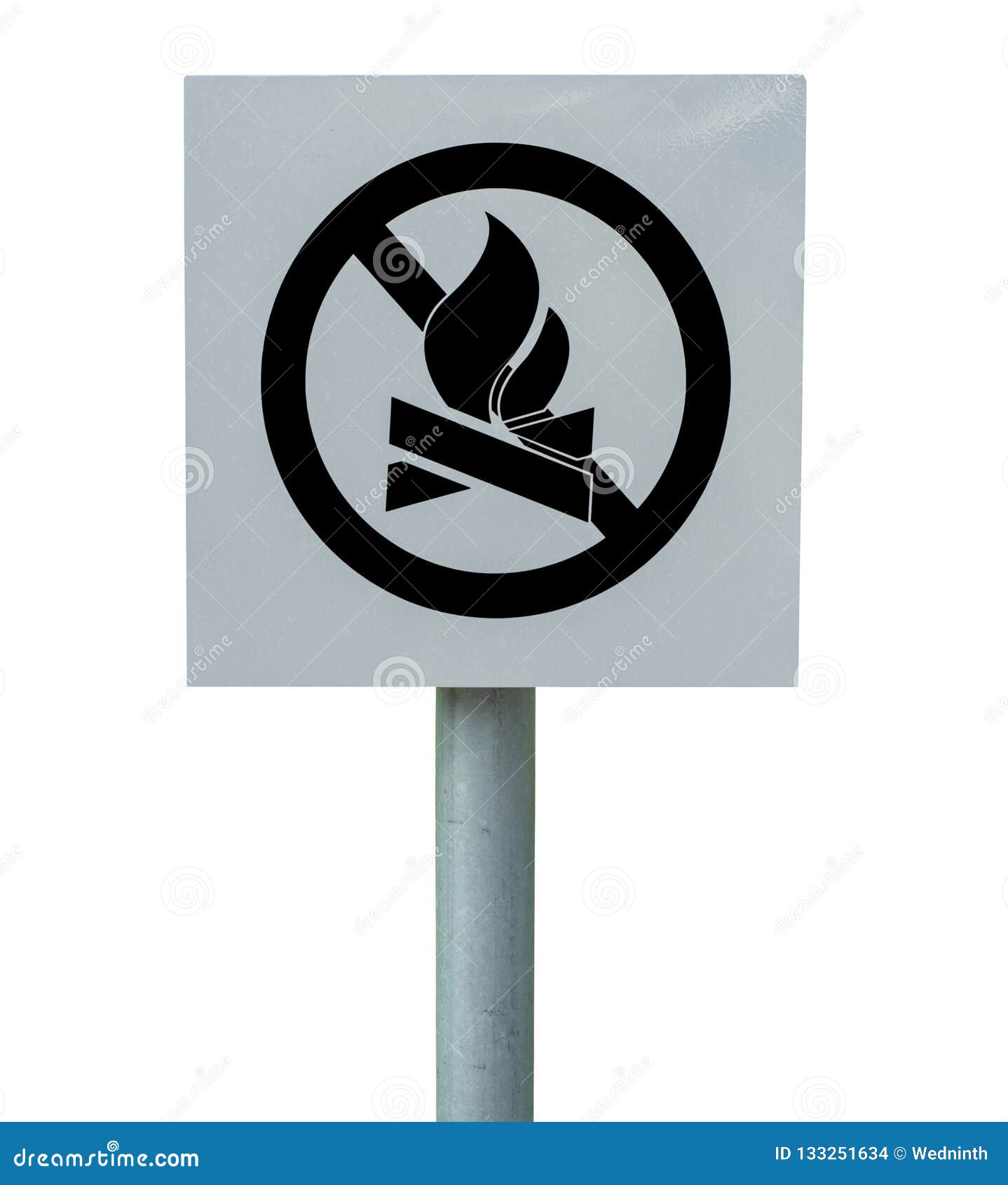 No Bonfire Sign on White Background with Clipping Path Stock Photo ...