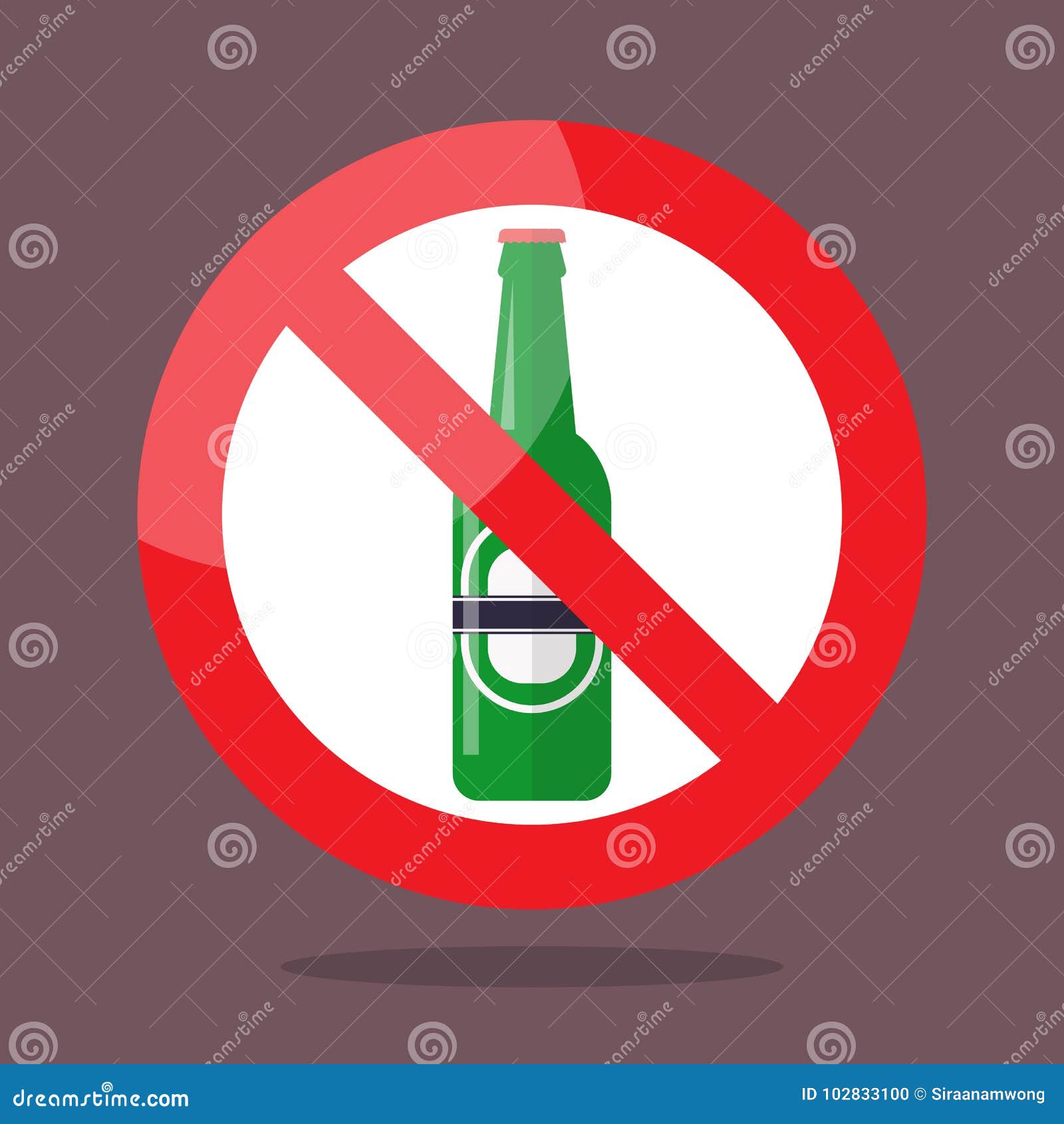 No bottle of beer symbol stock vector. Illustration of prohibition ...
