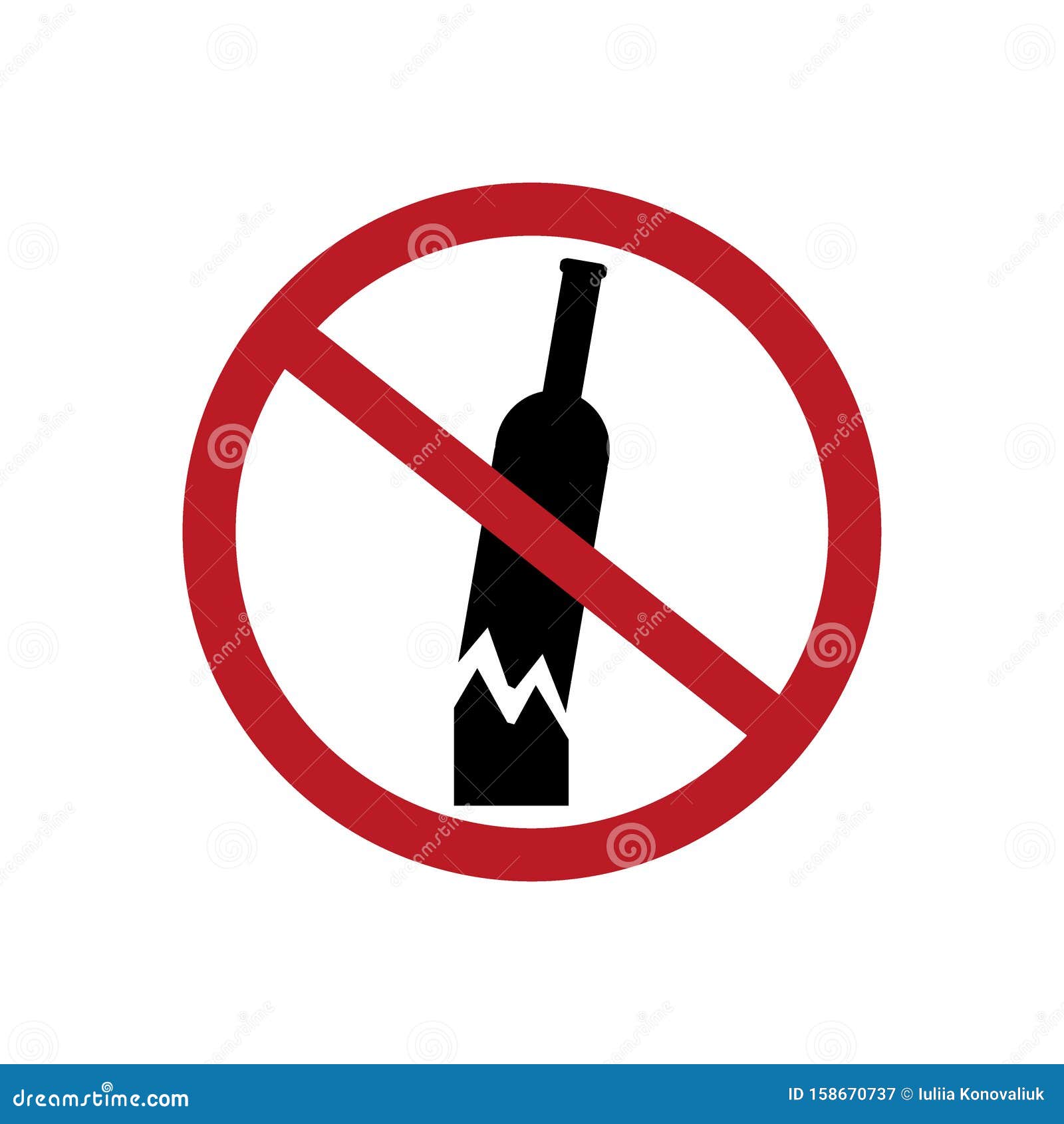 No Bottles or Glass Sign Vector Icon Stock Illustration - Illustration ...