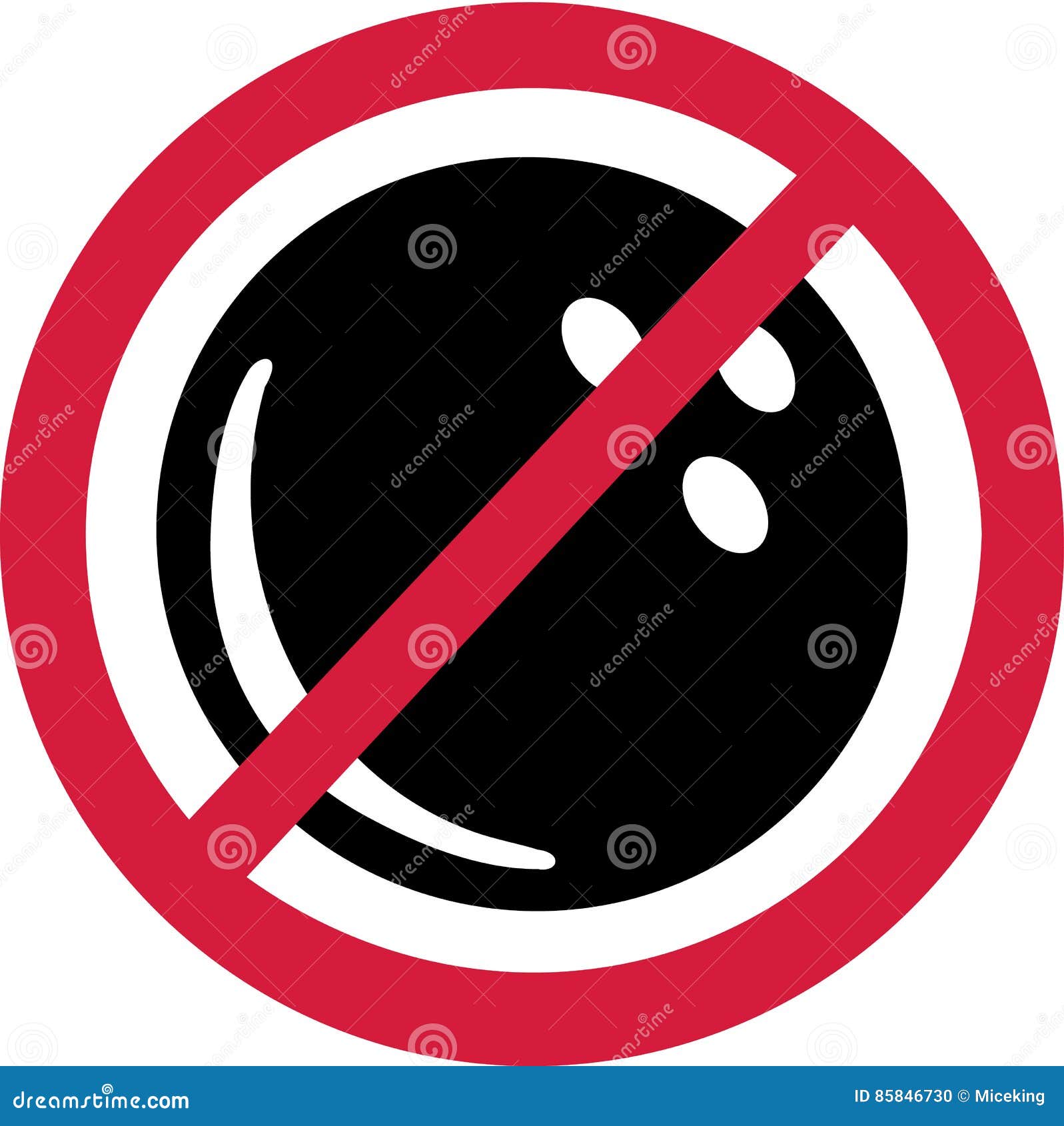 No Bowling ban stock vector. Illustration of spare, pictogram - 85846730