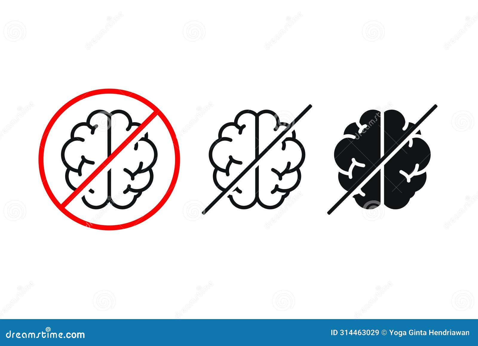 No Brain Symbol. Illustration Vector Stock Vector - Illustration of ...