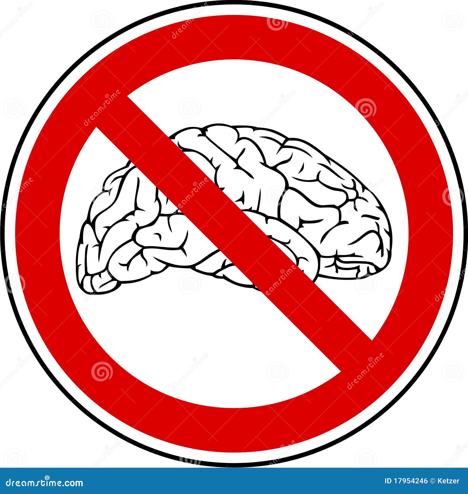 No brain - no pain stock vector. Illustration of absence - 17954246