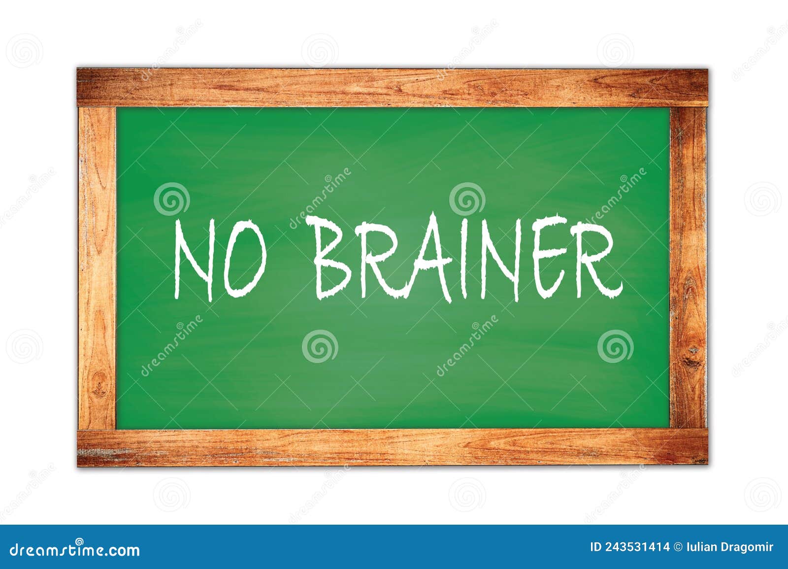 NO BRAINER Text Written on Green School Board Stock Illustration ...
