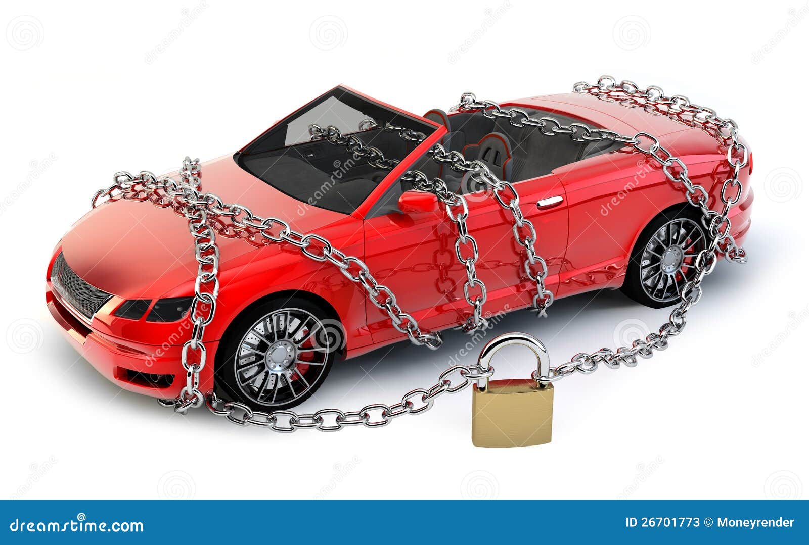 NO BRAND Car Protected & Secured with Chain Stock Illustration ...