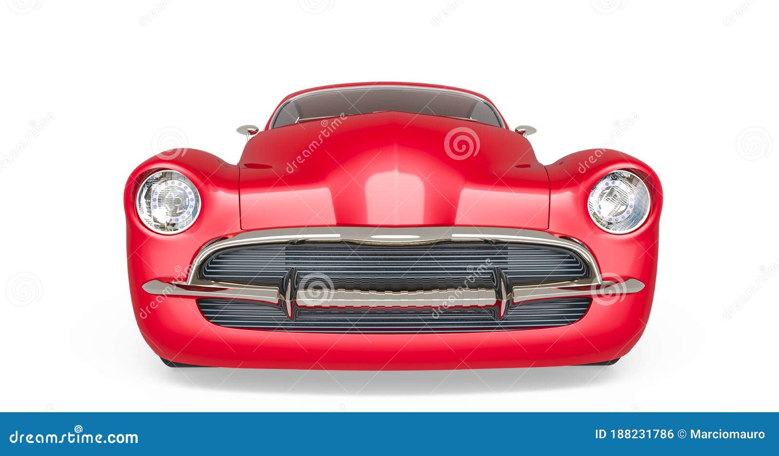 No Brand Concept Car Front View Stock Illustration - Illustration of ...