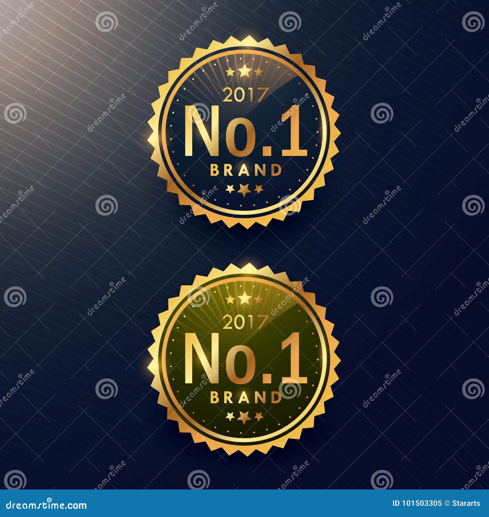 No.1 Brand Golden Label and Badge Design Stock Vector - Illustration of ...