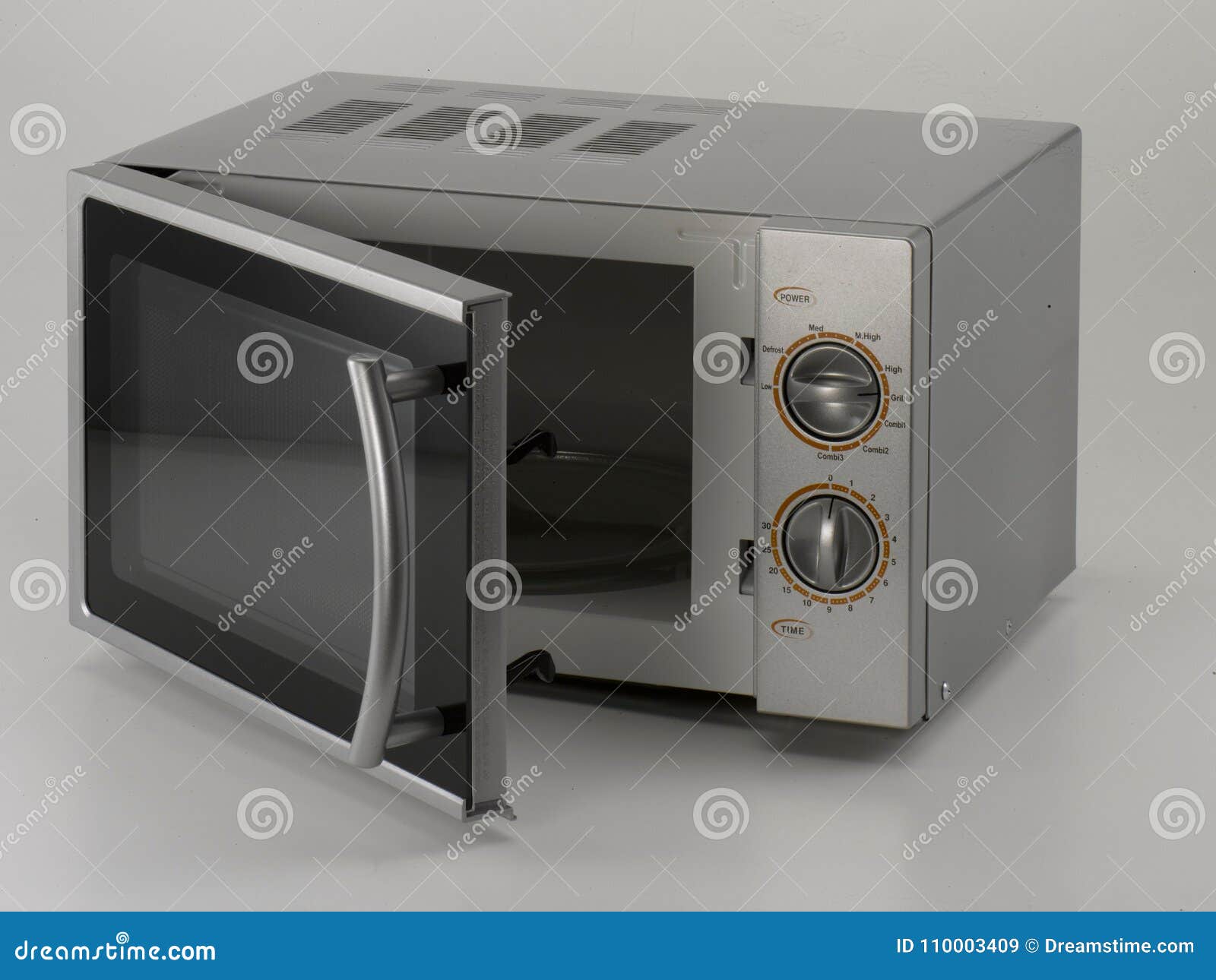 Microwave Oven on Grey Background Stock Image - Image of close, oven ...