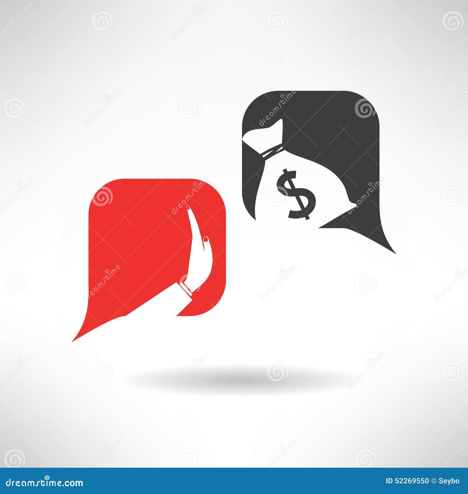 No Bribe Sign. Corruption Dialogue with Bubbles Stock Vector ...