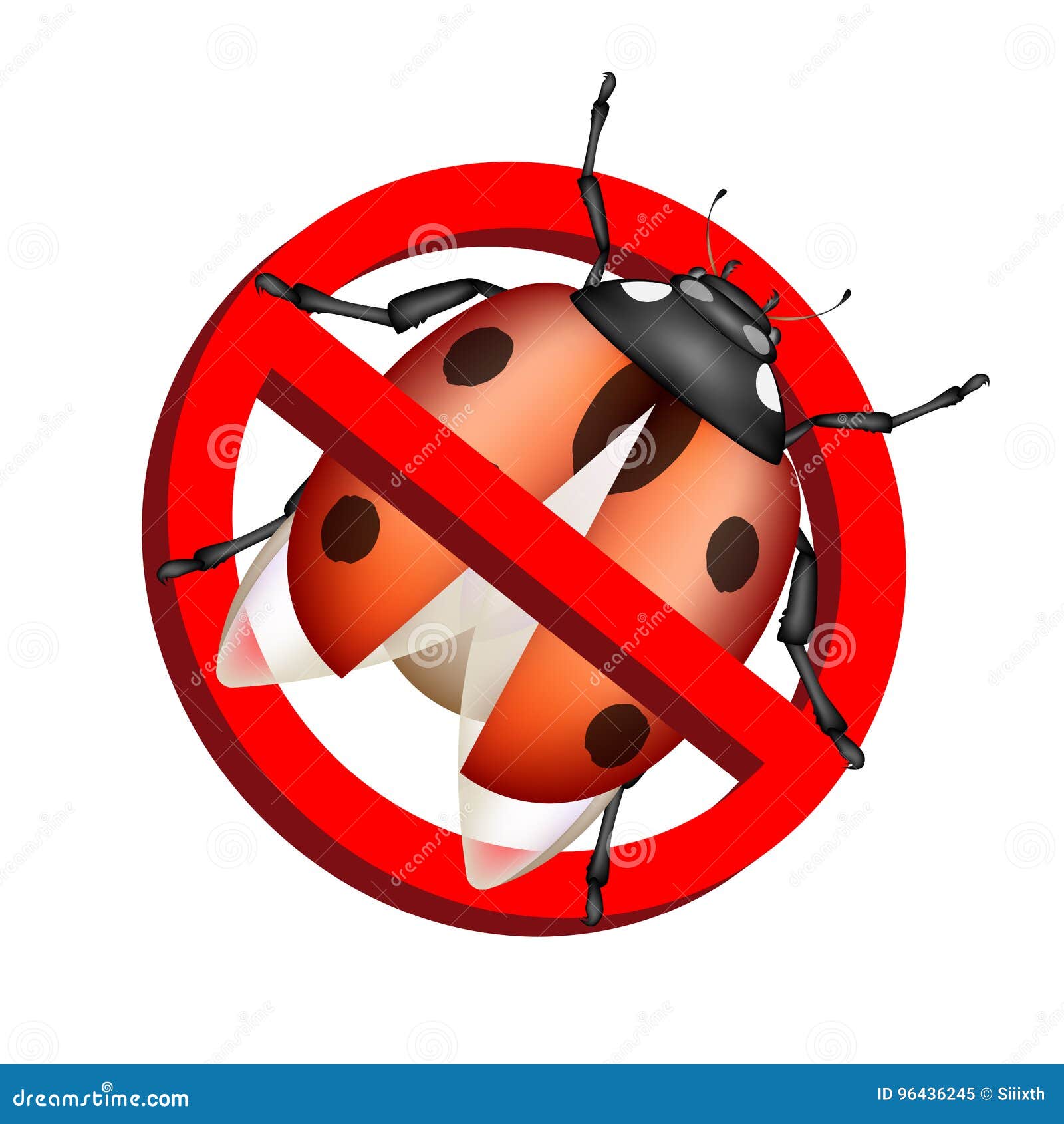 No Bug Prohibition Sign on White Background Stock Illustration ...