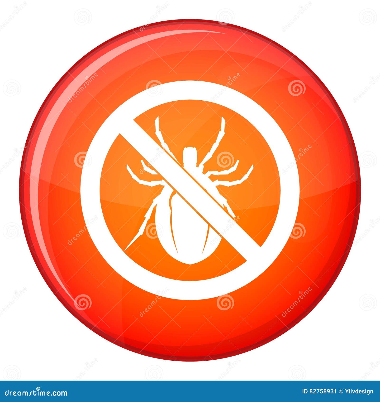 No Bug Sign Icon, Flat Style Stock Vector - Illustration of insecticide ...
