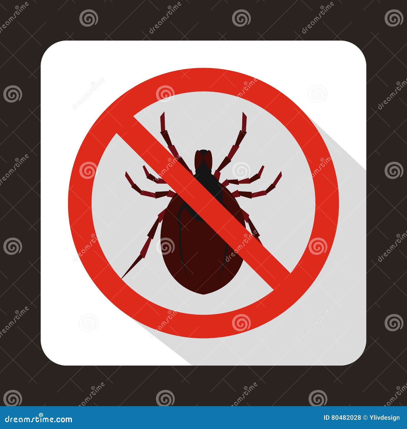 No Bug Sign Icon in Flat Style Stock Vector - Illustration of household ...