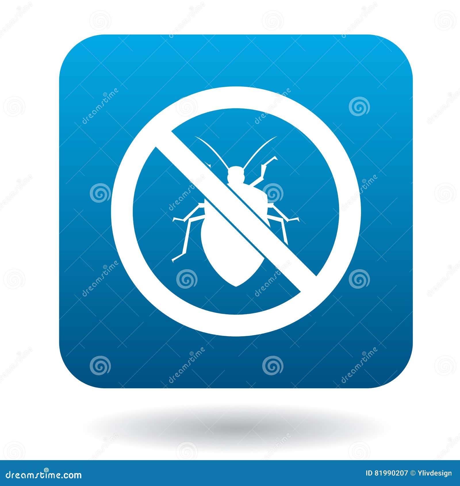 No Bug Sign Icon in Simple Style Stock Vector - Illustration of ...