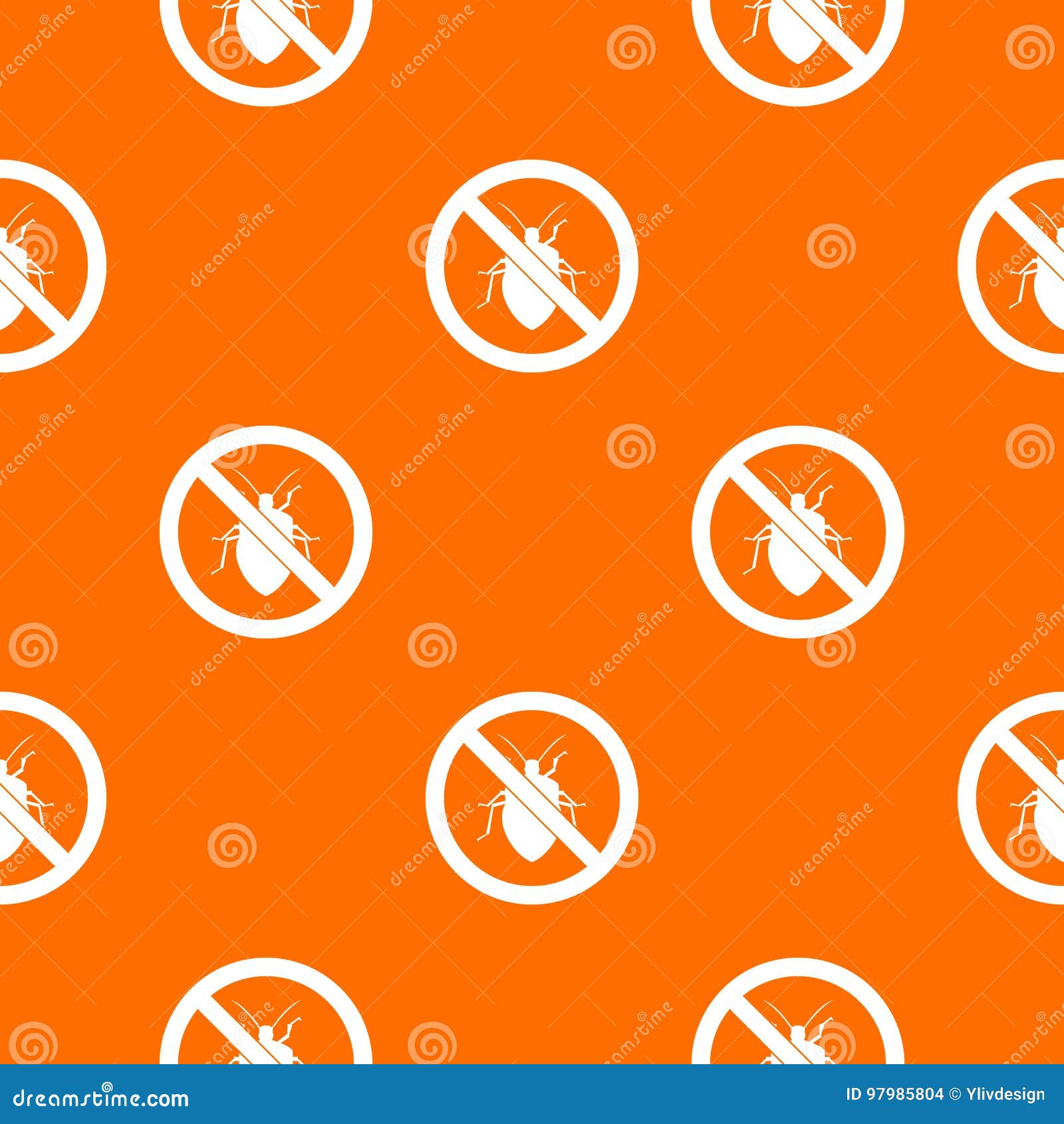 No Bug Sign Pattern Seamless Stock Vector - Illustration of cross, bite ...