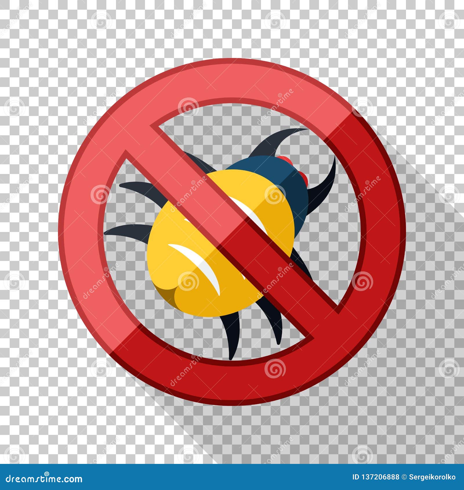 No Bugs Sign in Flat Style on Transparent Background Stock Vector ...