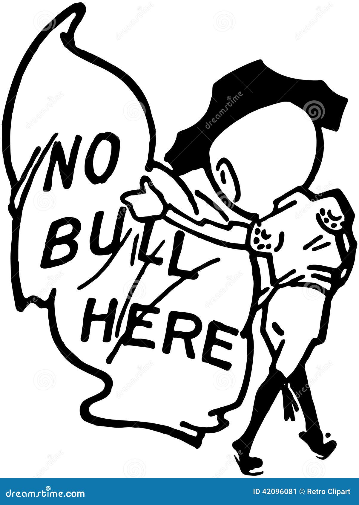 No Bull Here stock vector. Illustration of fifties, 1940 - 42096081