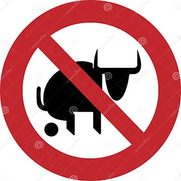 No bull pooping sign stock illustration. Illustration of isolated ...